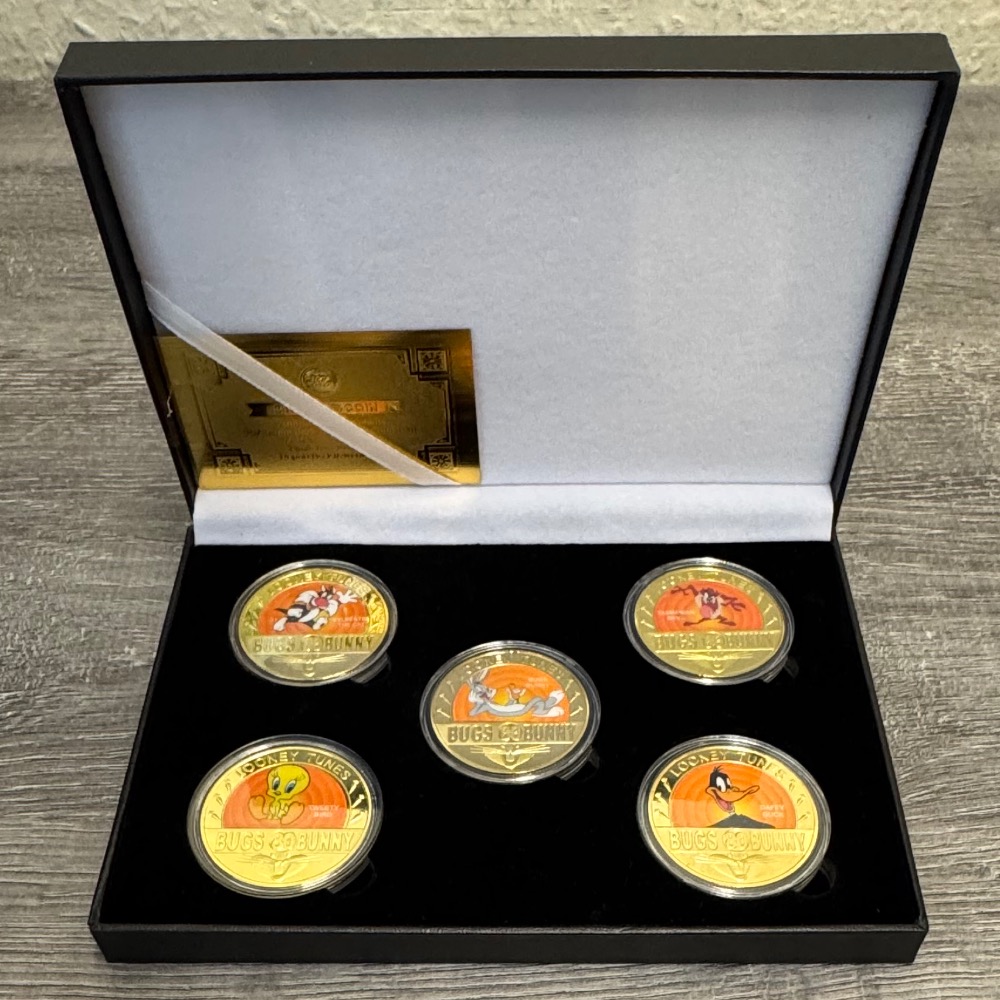 Pre-owned THE OFFICIAL LOONEY TUNES COMMEMORATIVE 5 GOLD PLATED COIN ...